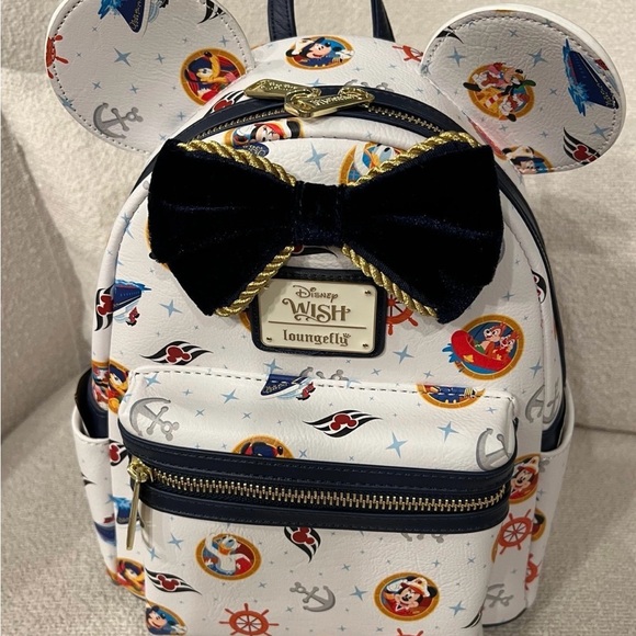 Disney | Bags | Disney Wish Cruise Line Characters Loungefly Backpack ...